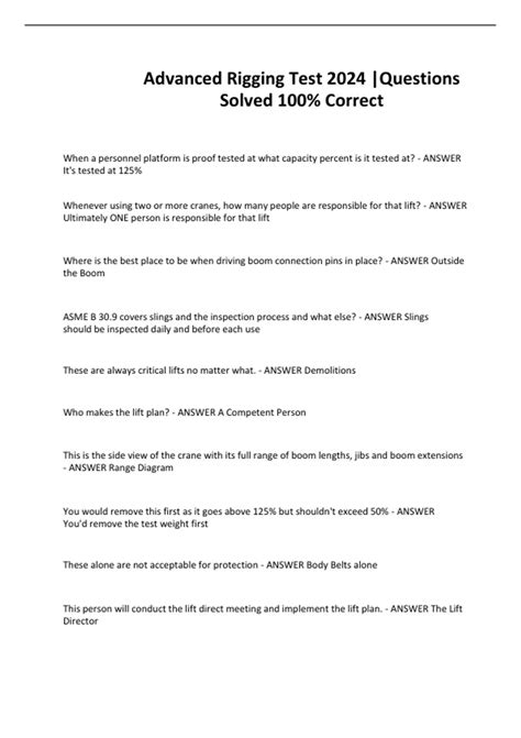 Advanced Rigging Test Questions Solved Correct Advanced Rigging Stuvia US