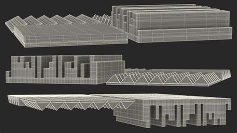 Sound Absorbers Gray Set 3d Model 19 3ds Blend C4d Fbx Max Ma