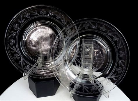 Hazel Atlas Depression Glass Cloverleaf Clear 2 Pc 7 78 Luncheon