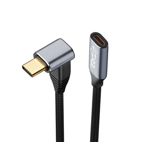 USB Type C 延長ケーブル L字 1M タイプc延長コード PD 100W 5A急速充電 USB3 1 Gen2 10Gbps 高速