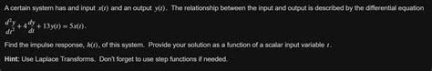 Solved A Certain System Has And Input Xt And An Output