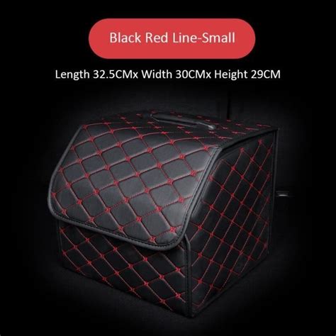 Sac filet de coffre Sac de rangement de grande capacité boîte de rangement en cuir pliable pour