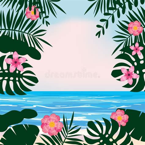 Fondo Tropical Del Verano Con Las Hojas Florales Ex Ticas Palma Costa