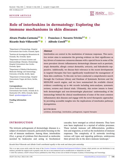 Pdf Role Of Interleukins In Dermatology Exploring The Immune