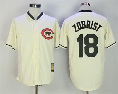 Cubs 18 Ben Zobrist Cream Throwback Jersey Ivksport Custom Sport