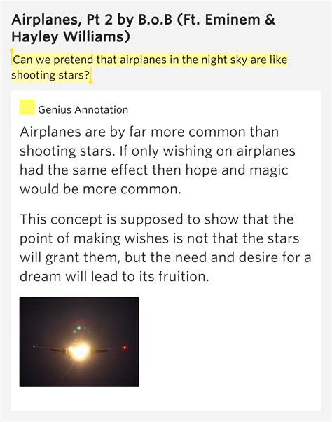 Can We Pretend That Airplanes In The Night Sky Are Like Shooting Stars