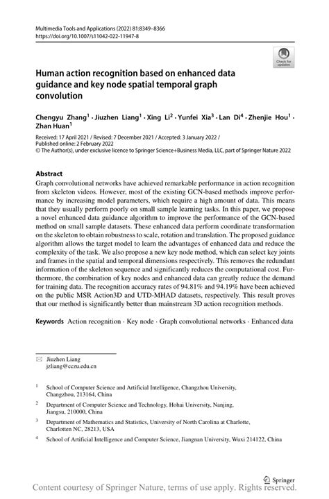 Human Action Recognition Based On Enhanced Data Guidance And Key Node