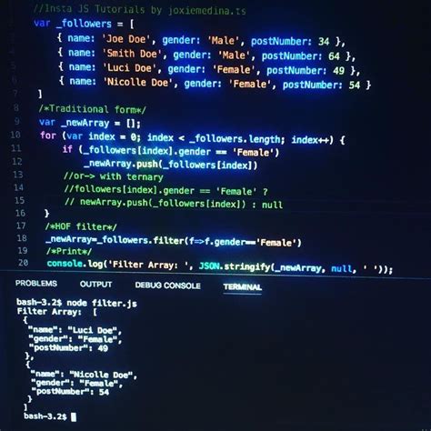 Js High Order Functions Filter Female Followers