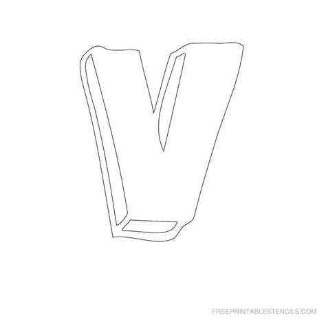 Printable Bubble Letter V Free Printable Stencils