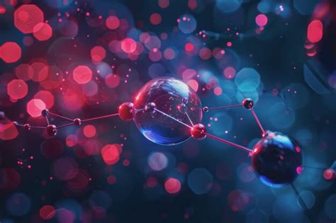 Premium Photo Abstract Red And Blue Atom And Molecule Structure