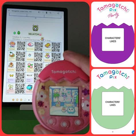 Tamagotchi Pix Tamagotchi Pix Party Characters Likes QR Codes