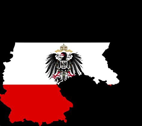 Flag Of The Map Of The German Empire With The Coat By