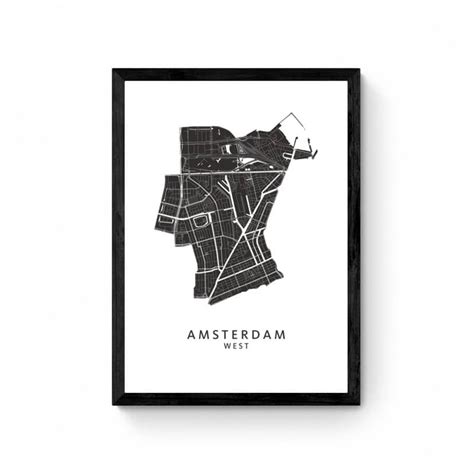 Amsterdam West Kaart Plattegrond Poster