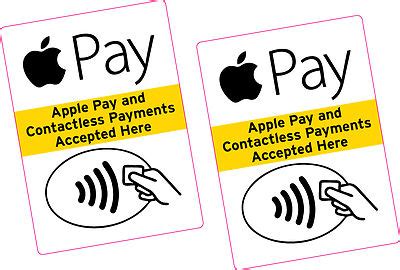 2 X Apple Pay And Contactless Payments Accepted Sticker Large Taxi Shop