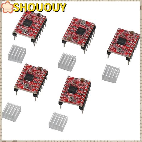 Shououy โมดูลสเต็ปมอเตอร์ไดรเวอร์ A4988 พร้อมฮีทซิงค์ Drv8825 สําหรับเครื่องพิมพ์ Reprap Mendel