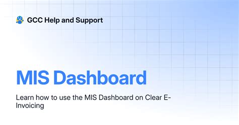 Mis Dashboard Gcc Help And Support
