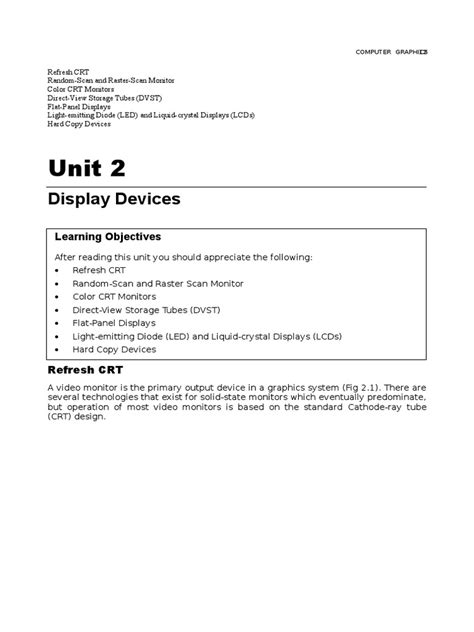 computer graphics display devices pdf computer monitor liquid