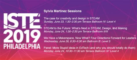 Sylvia Martinezs Iste 2019 Sessions Sylvia Libow Martinez