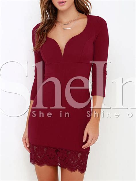 Red With Lace Bodycon Dress Lace Bodycon Dress Bodycon Dress Online
