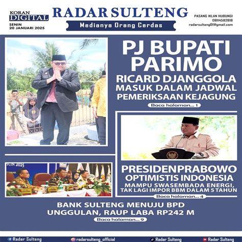 E Paper Radar Sulteng Edisi Senin Januari Radar Sulteng