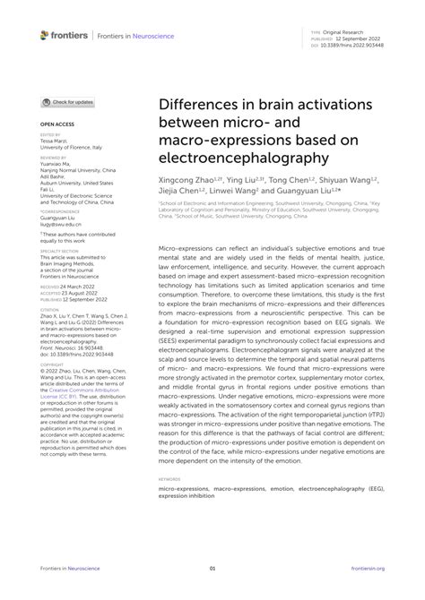 Pdf Differences In Brain Activations Between Micro And Macro Expressions Based On