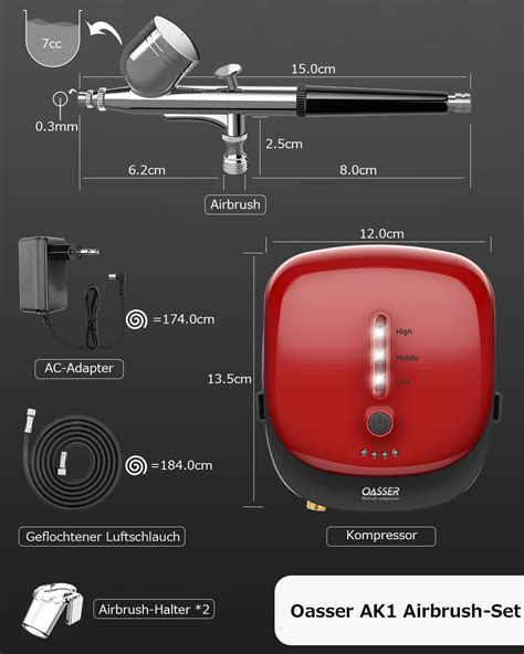 Airbrush Set Mit Klein Kompressor Schmink Shop