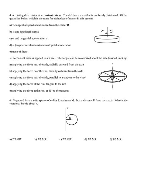 Solved 4 A Rotating Disk Rotates At A Constant Rate ω The