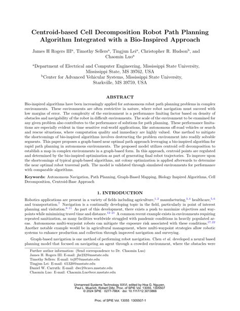 Pdf Centroid Based Cell Decomposition Robot Path Planning Algorithm Integrated With A Bio