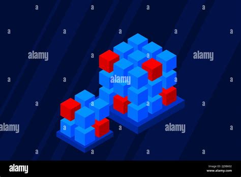 isometric digital technology web banner big data machine learning