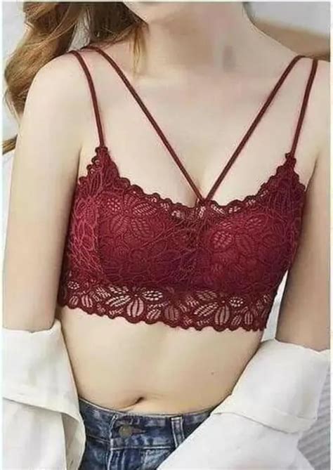 Buy Fastdeal Women Red Elastane Net Bralette Lightly Padded Bra Free