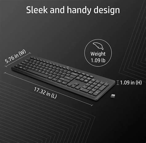 Hp 230 Wireless Black Keyboard With 2 4ghz Connectivity Up To 10m 12 Function Keys At 1299