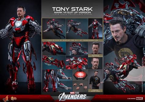 Hot Toys Avengers Tony Stark Iron Man Mark 7 Suit Up Figure Mms718