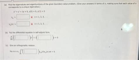 solved a find the eigenvalues and eigenfunctions of the