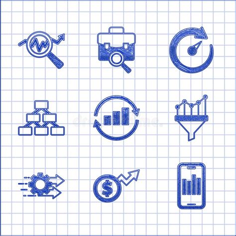 Set Graph Chart Infographic, Financial Growth Dollar, Mobile with ...