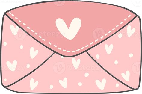 Cute Sweet Valentine Love Letter Envelope Doodle Cartoon Hand Drawing