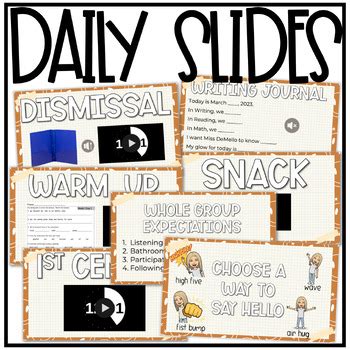 Editable Classroom Daily Slides With Timers Minimal By Hailey Teaches