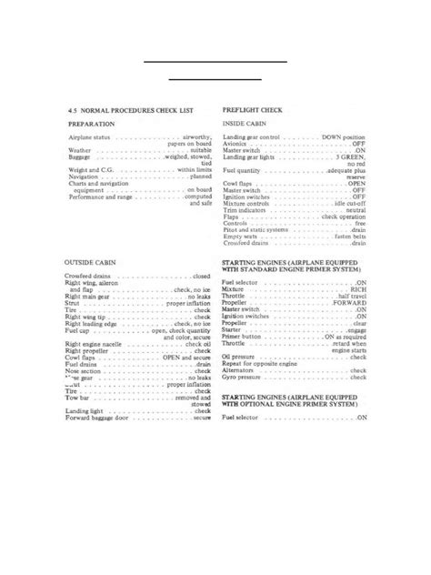 Emb 710 Seneca Ii Checklist Pdf