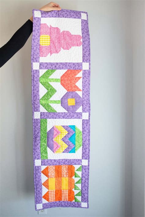 Signs Of Spring Easter Bunny Easter Egg Table Runner Quilt Kit