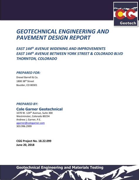 Pdf Geotechnical Engineering And Pavement Design Report Dokumen Tips