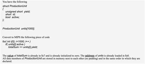 Solved You Have The Following Struct Production Unit Chegg