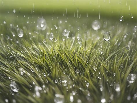 Premium Ai Image Wet Grass In Rain