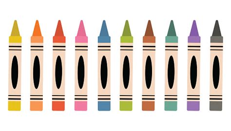 평면 만화 스타일로 묘사 된 다채로운 파스텔 크레용 세트 각 크레용은 서로 다른 생생한 색조로 나타나며 다양성을 보여주기 위해 명확하게 배열되어 있습니다 예술 교육 어린이