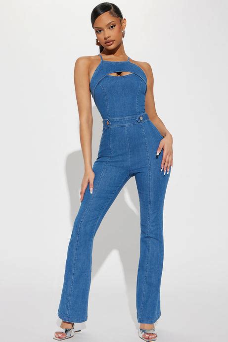 Nicky Denim Jumpsuit Medium Wash Fashion Nova