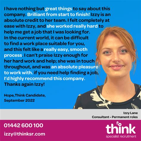 Could You Be Our Next Izzy Or Sophie Our Blog Think Specialist Recruitment