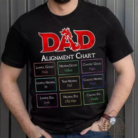 Dungeon And Dragon Shirt Dad Alignment Chart Shirtfather Day T Dnd Fan  Tshirt 4xl
