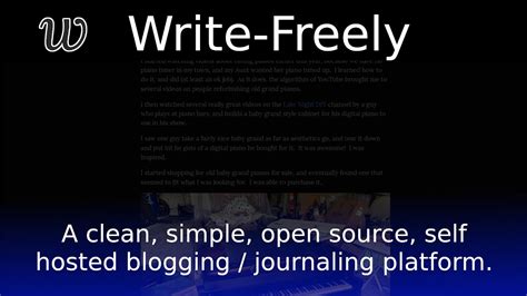 Write Freely Is An Open Source Self Hosted Blog And Journal Solution