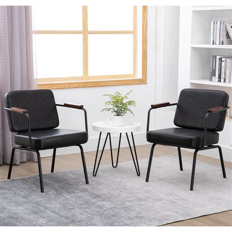 Homcom® Esszimmerstuhl 2er Set Stühle Konferenzzimmer Dickes Sitzkissen