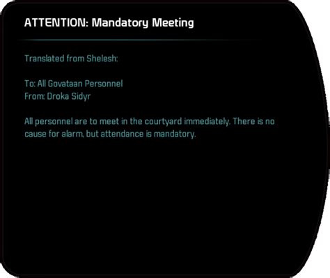 ATTENTION Mandatory Meeting Mass Effect Andromeda Wiki