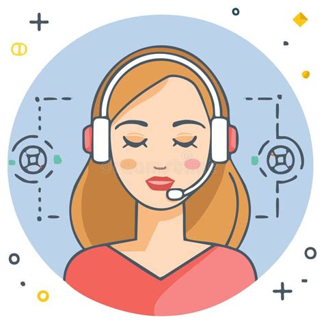 Female Customer Support Agent Wearing Headset For Online Communication Assistance Avatar