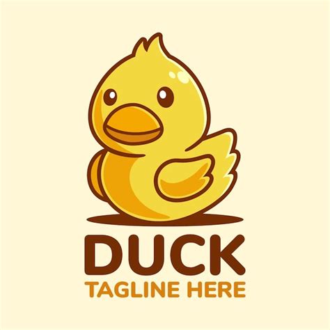 Premium Vector Cute Cartoon Duck Logo Design